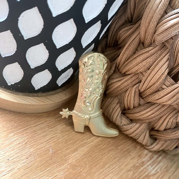 Jewelry | Vintage Cowboy Boot Gold Tone Brooch Pin | Poshmark